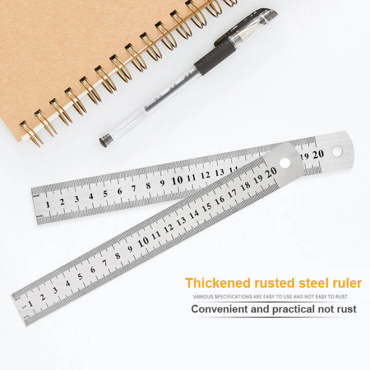 Stationary School Supplies Metal Double-sided Scale Stainless Steel ...