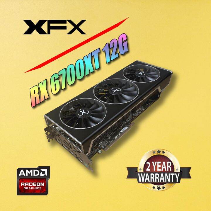 XFX AMD Radeon RX6700XT 12G กราฟิก192Bit 7Nm AMD วิดีโอเดสก์ท็อปพีซีเกม ...