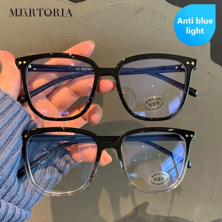 MJartoria Transparent Computer Glasses Frame Women Men Anti Blue Light ...