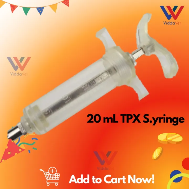 20 mL Fiberglass syringe TPX Syringe Heavy Duty Veterinary Syringe 20 ...
