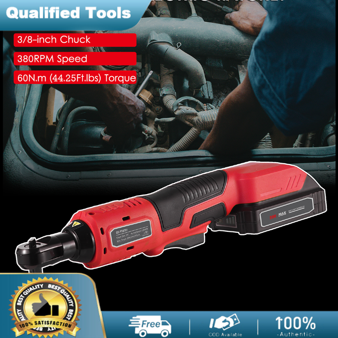 Geevorks 3 8 Inch 20v Cordless Electric Ratchet Wrench 380rpm Variable