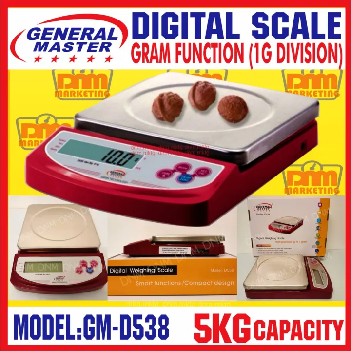 XZ ♦GM-D538 - GENERAL MASTER DIGITAL 5KG - ELECTRONIC SCALE (1 GRAM ...