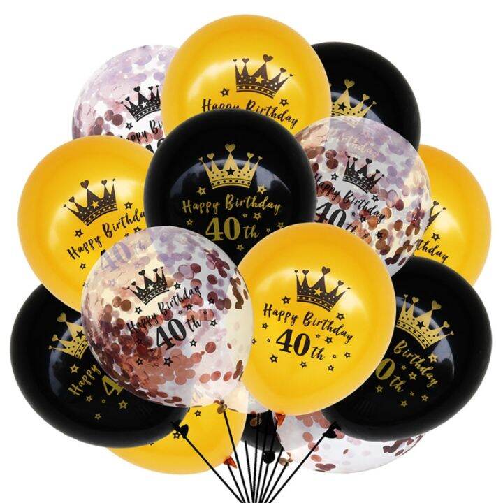 15pcs 12 Inch Happy Birthday Latex Balloon Number 16 18 21 30 45 50 60