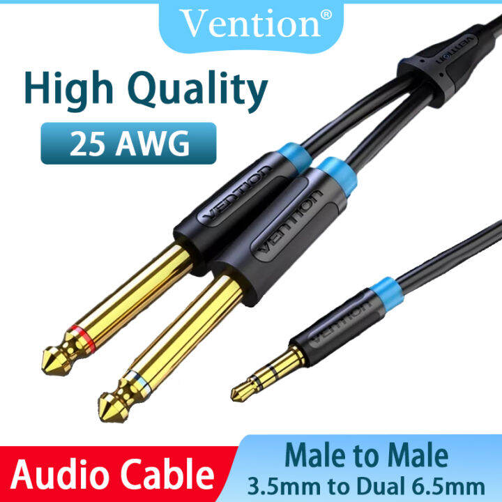 Vention Audio Cable 6.35mm Male 1/4 Mono Jack to Stereo 1/8 Jack 3.5mm ...