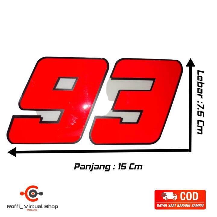 STIKER Cutting Angka 93 ( 1 PCS ) | Lazada Indonesia