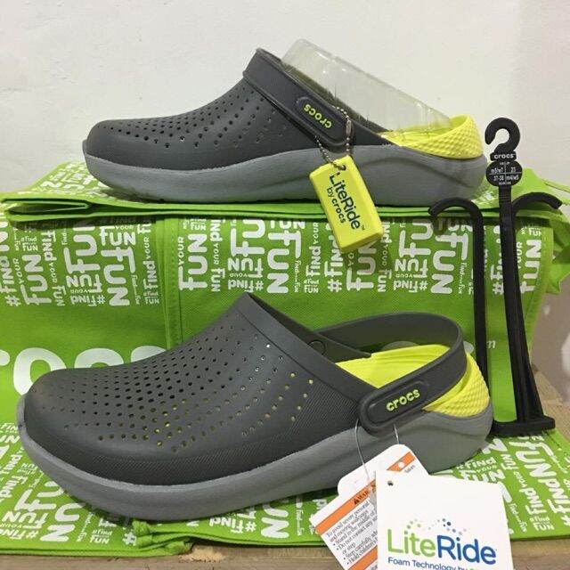 CROCS LiteRide Clog GRAY NEON for Adult Men and Women. | Lazada PH