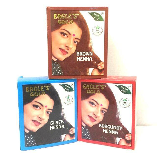 Eagle's Gold Henna ( 6pouch x 10grm = 1 Box ) Black/Brown/Burgundy ...