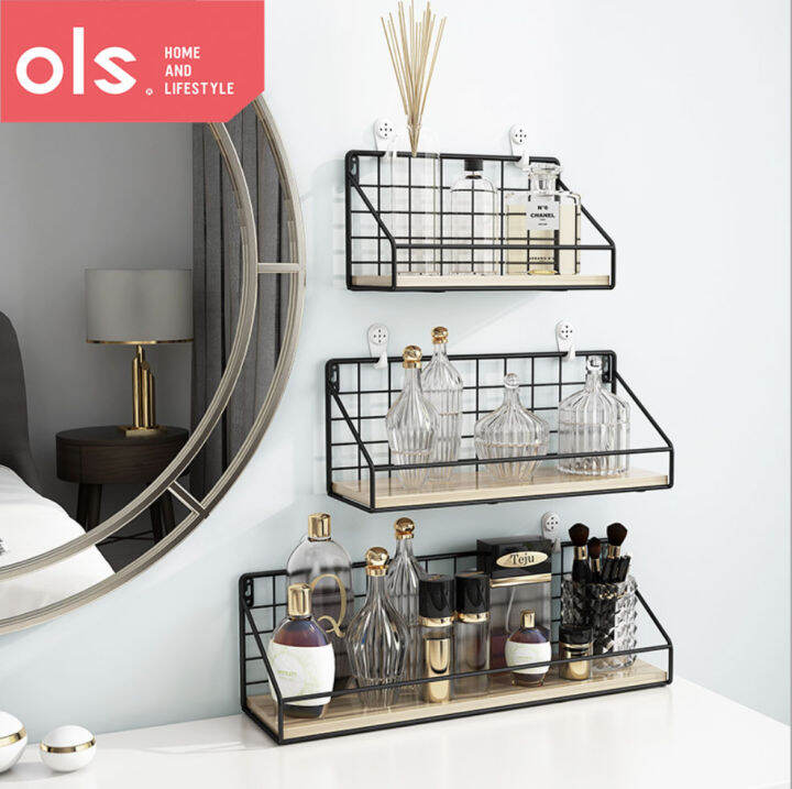 OLS Wall Shelf Rack Modern Simple Style Kitchen Bathroom Office Wall ...