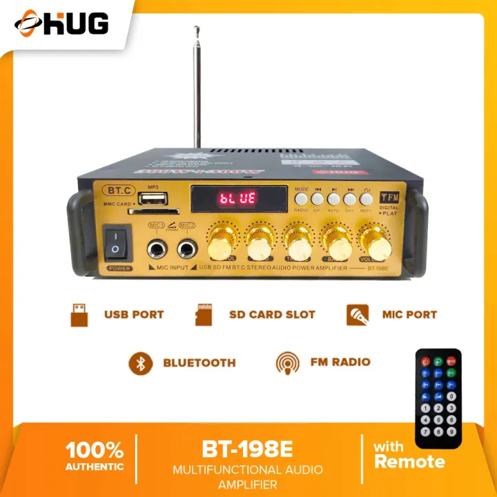 300W+300W Digital HIFI Bluetooth Stereo Audio Amplifier FM Radio USB BT-198E | Lazada PH