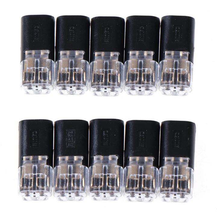 10pcs 2pin Pluggable Spring Lock Wire Connector Cable Crimp Terminal ...
