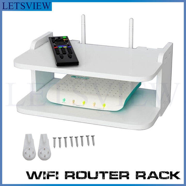 Letsview 1PC Wifi Router Storage Rack Display Holder Double Floating ...