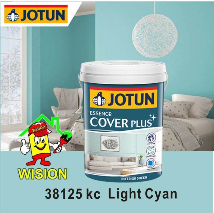 38125 KC LIGHT CYAN 1L / 5L /15L JOTUN Essence Cover Plus ( Sheen ) / INTERIOR PAINT / Cat Rumah ...