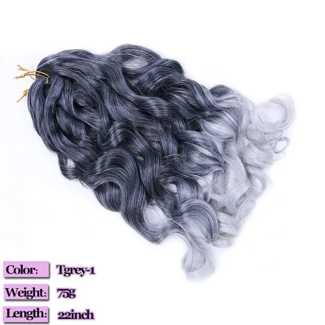 French Curls Extensions Ombre Synthetic Braiding Hair Crochet Braid