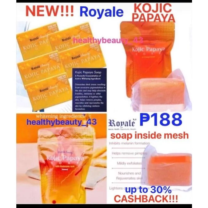 100 AUTHENTIC!!! NEW ROYALE KOJIC PAPAYA SOAP IN ORANGE SCENT 130 grams ...