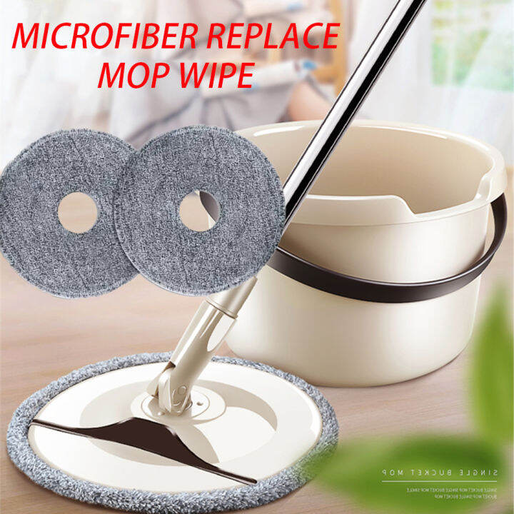 2Pcs Round Flat Spin Mop Microfiber Cloth Head Refill Pad Cloth Spare ...