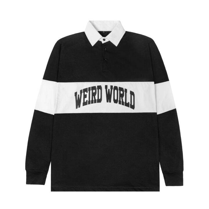 HLPD WeirdWorld | Baju Kaos | Lengan Panajang | OG Black Rugby Shirt ...
