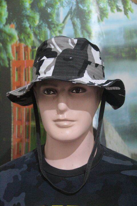 TOPI RIMBA TOPI GUNUNG TOPI HUTAN BUCKET OUTDOR PENDAKI GUNUNG (PUTIH ...