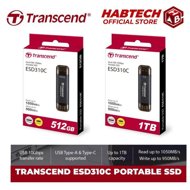 Transcend ESD310C Portable SSD 256GB 512GB 1TB (Smallest SSD) | Lazada PH