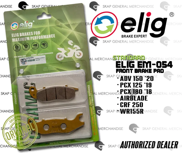ELIG STANDARD EM-054 BRAKE PAD - FRONT - ADV150 • PCX 160 • CRF250 • AIRBLADE • WR155R • SKAP ...