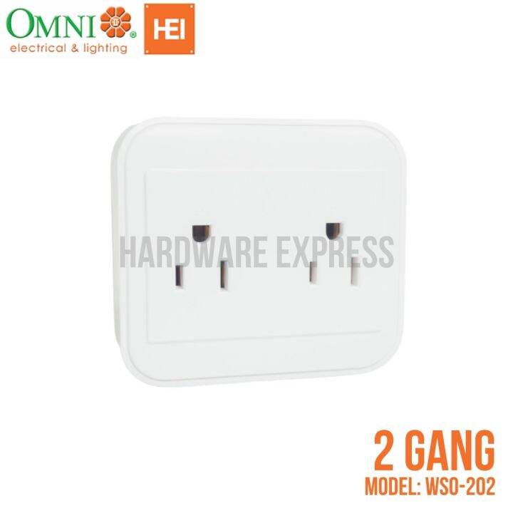 OMNI 2 Gang Surface Type Wall Outlet (WSO-202) | Lazada PH