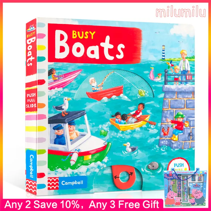 milumilu Busy Boats book busy swimming Aklat Mechanism Operation Cardbook | Lazada PH