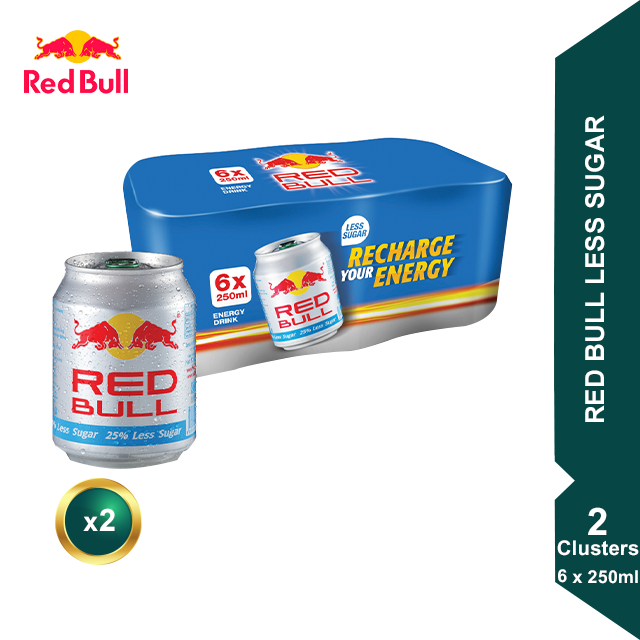 Red Bull Less Sugar (6 x 250ml) x 2 Clusters | Lazada