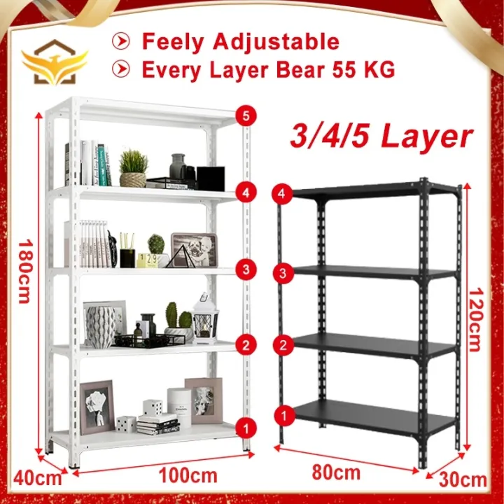 Shelves 4 Tiers 5 Layers Steel Shelf Metal Rack Cold-rolled Steel Layer ...