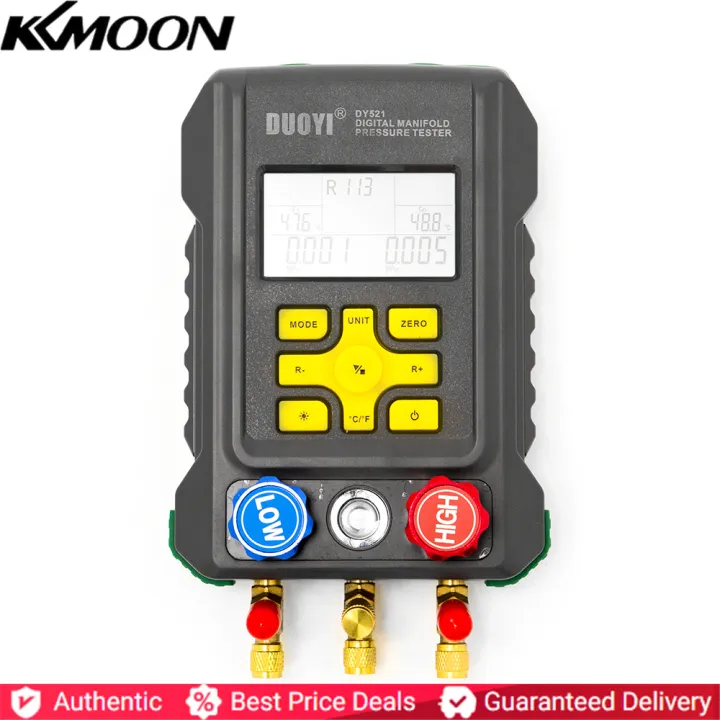 KKmoon เกจแมนิโฟลด์ดิจิตอล,เครื่องวัดความเย็นอิเล็กทรอนิกส์ HVAC มาตร ...