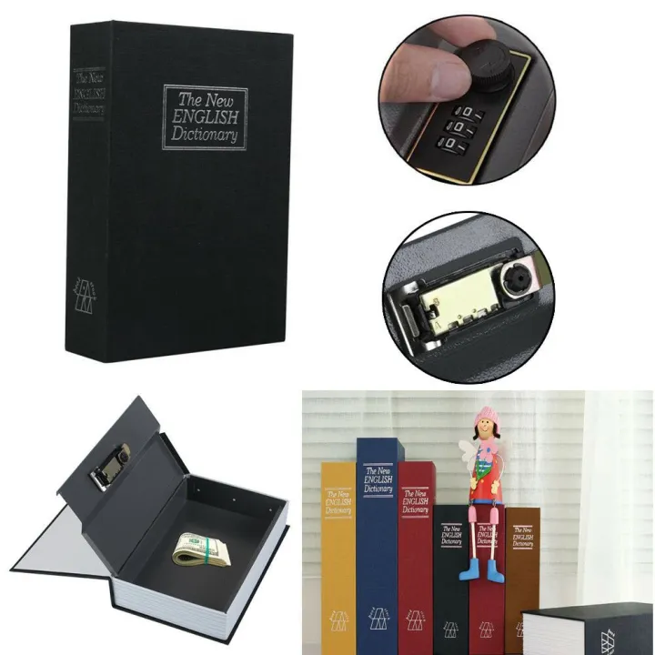 METAL STEEL DICTIONARY MINI SAFE BOX BOOK MONEY HIDDEN SECRET SECURITY ...