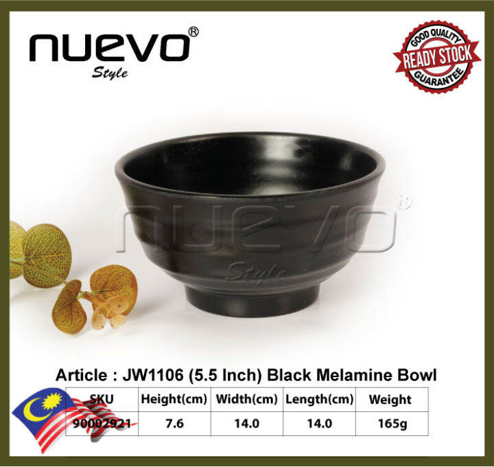 5.5 Inch Korean Black Melamine Bowl 韩国黑色密胺碗 Mangkuk Melamin Hitam Korea ...