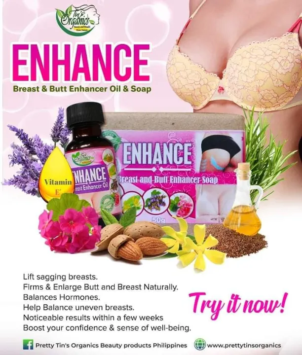 Soap & Oil Breast enhance by Pretty Tins Organics / Pampalaki ng boobs Duo set | Lazada PH