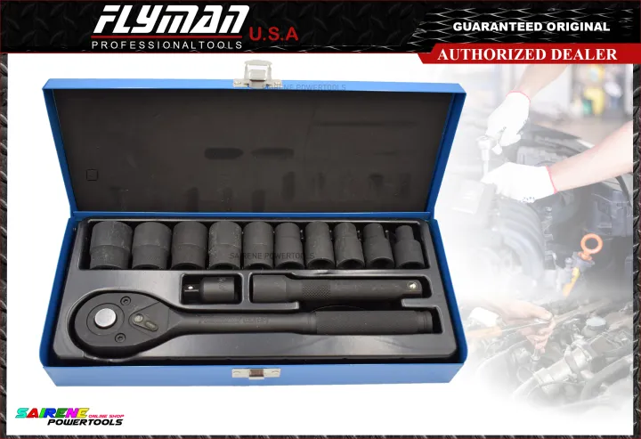 Mechanic Tool set Flyman USA 14 pcs 1/2"DR. Socket set | Lazada PH