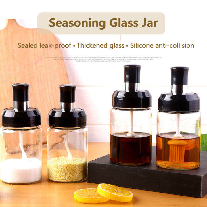 Seasoning Glass Jar Spice Airtight Containers Condiment Salt Storage ...