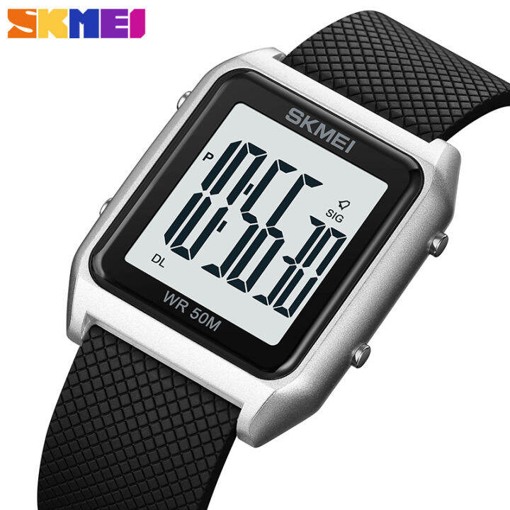 SKMEI Jam Tangan Olahraga Pria, Arloji Digital Kasual Lampu EL Chrono ...