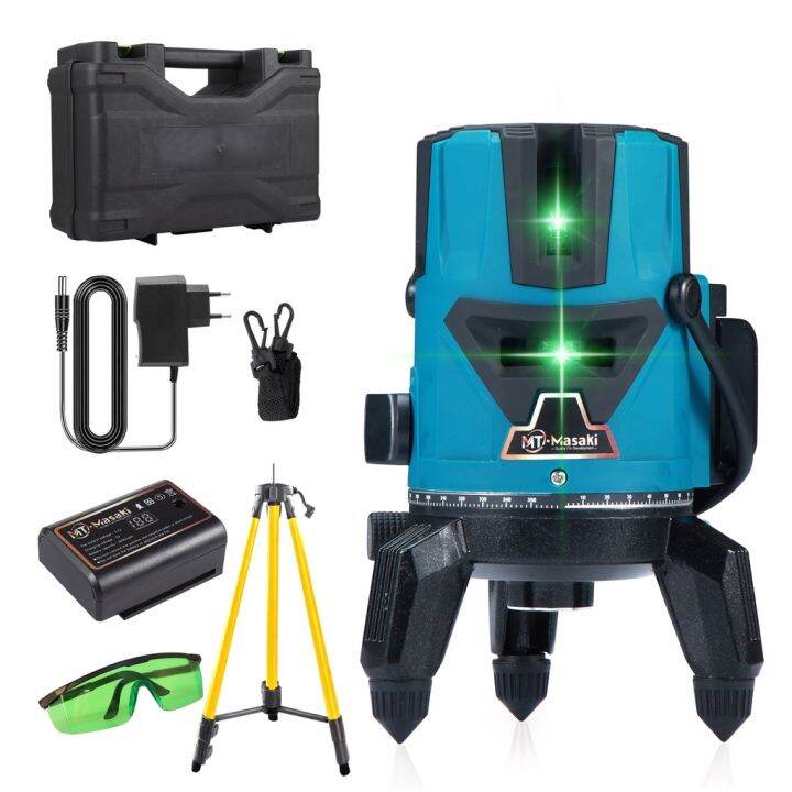 MTMASAKI Green LASER LEVEL 5Garis 3D Laser Hijau yang meratakan diri MT ...