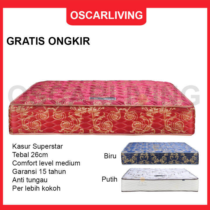 Kasur Spring Bed Superstar Serenity Merah Tebal 26cm Springbed Original ...