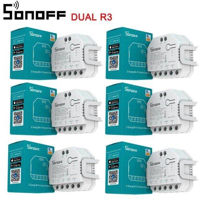 SONOFF DUALR3/R3 Lite DIY MINI Smart Switch 2 Gang Dual Relay Module ...