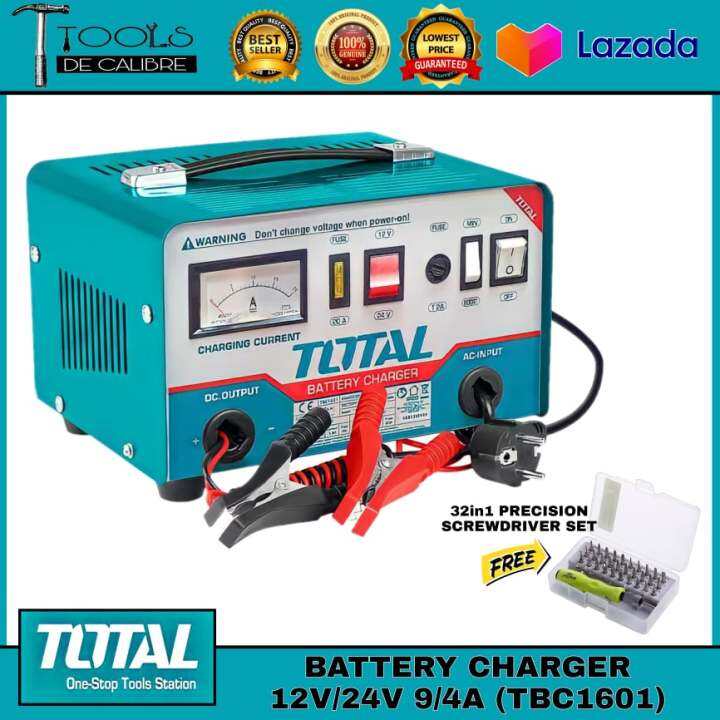 TOTAL Battery Charger 12/24V 9/4A (TBC1601) w/ 32in1 PRECISION ...