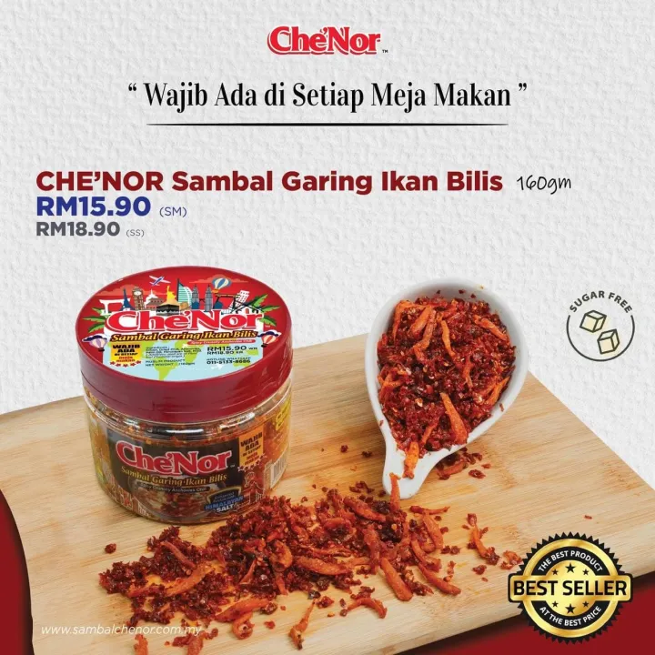 [CHE' NOR] Sambal Ikan Bilis Garing Che' Nor 160g | Lazada
