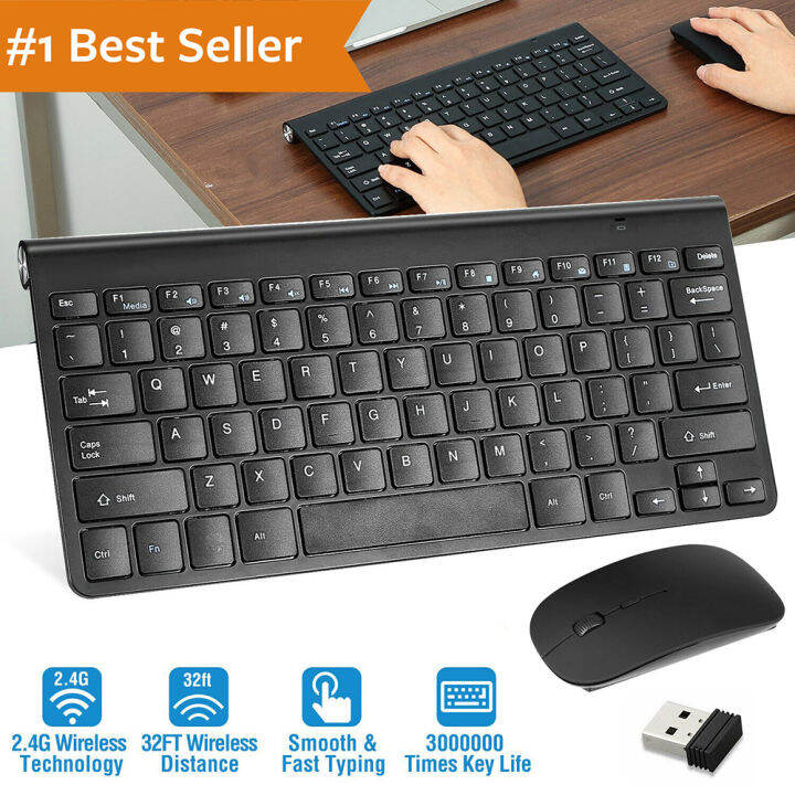Wireless Keyboard Mouse Combo 2.4G Key Board Tanpa Kabel Nirkabel Kibor Kibord PC USB Kibot ...