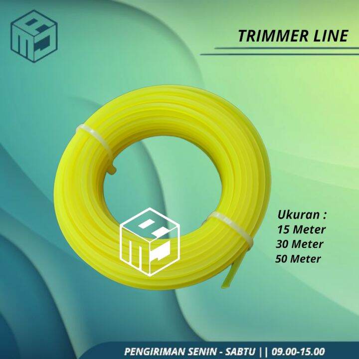 Trimmer Line Pisau Senar 15 Meter 30 Meter 50 Meter / Senar Nylon Kotak ...