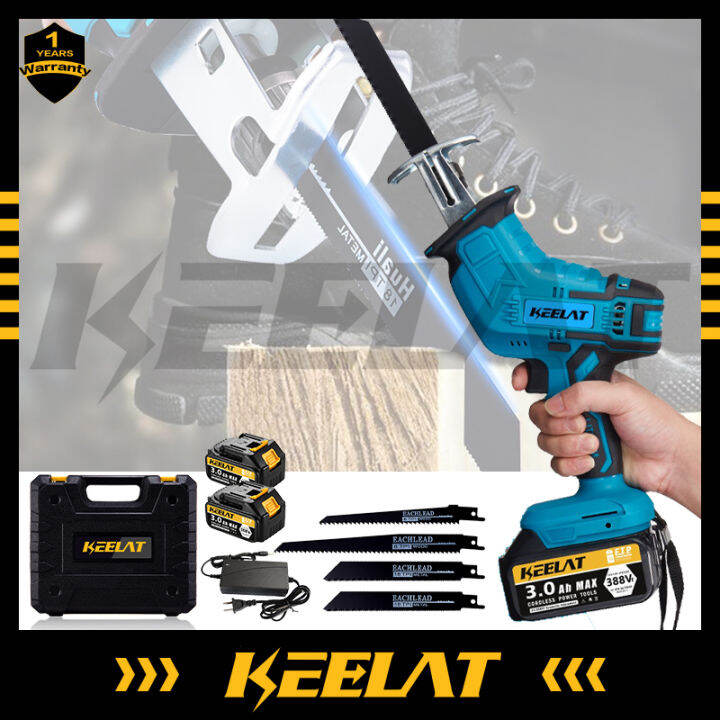 KEELAT 388VF/88VF Cordless Reciprocating Saw Sabre for Wood Metal ...