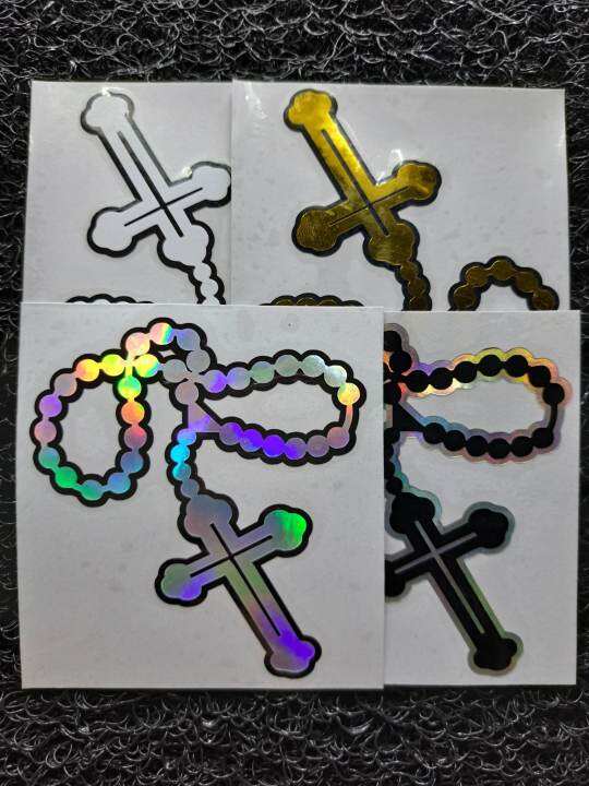 Rosary Decal sticker Holographic Chrome Gold | Lazada PH