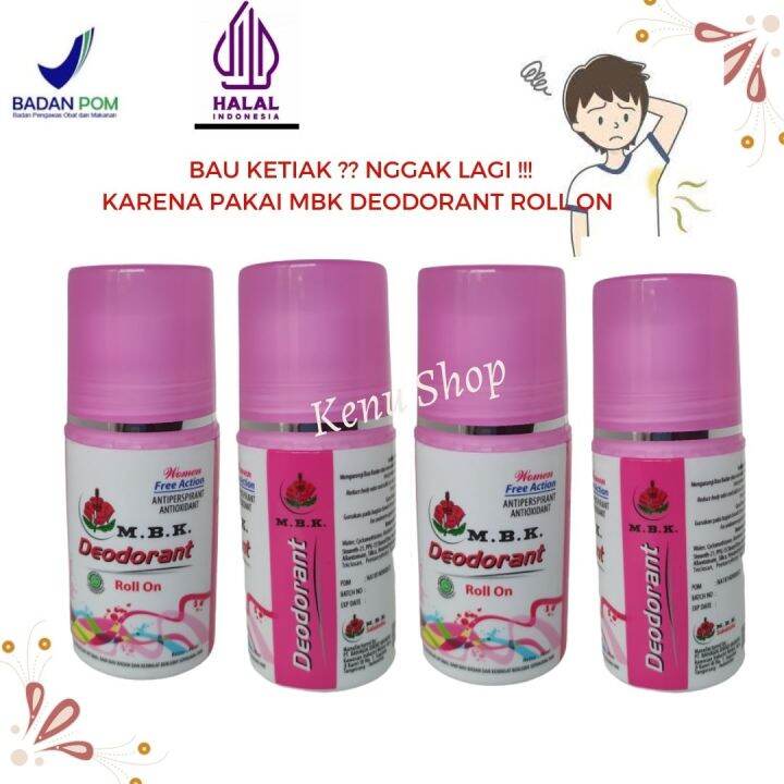 Deodorant , 4 MBK Roll On Original Penghilang Bau Ketiak Aman BPOM Halal untuk pria dan Wanita ...