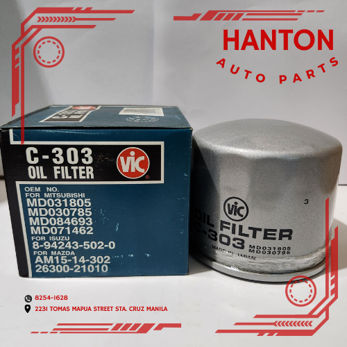 VIC Oil Filter C-303 for LANCER 4G13, MITSUBISHI L300, MONTERO, PAJERO ...