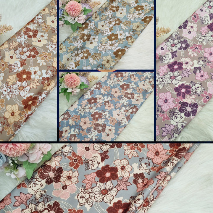 KAIN BAJU KURUNG SUTERA CORAK BUNGA PRINTED LEMBUT SEJUK SELESA DIPAKAI ...