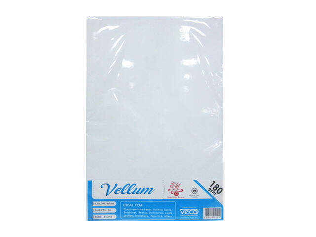 VECO VELLUM BOARD WHITE 180GSM LEGAL 10S | Lazada PH