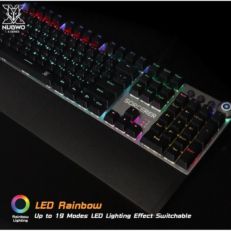 แป้นพิมพ์ NUBWO Sorceror X28 Mechanical Gaming Keyboard Blue Brown ...
