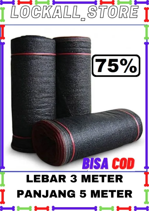 Jaring Hitam Paranet Paranit 75% Rajut V Lebar 3 Meter x Panjang 5 ...