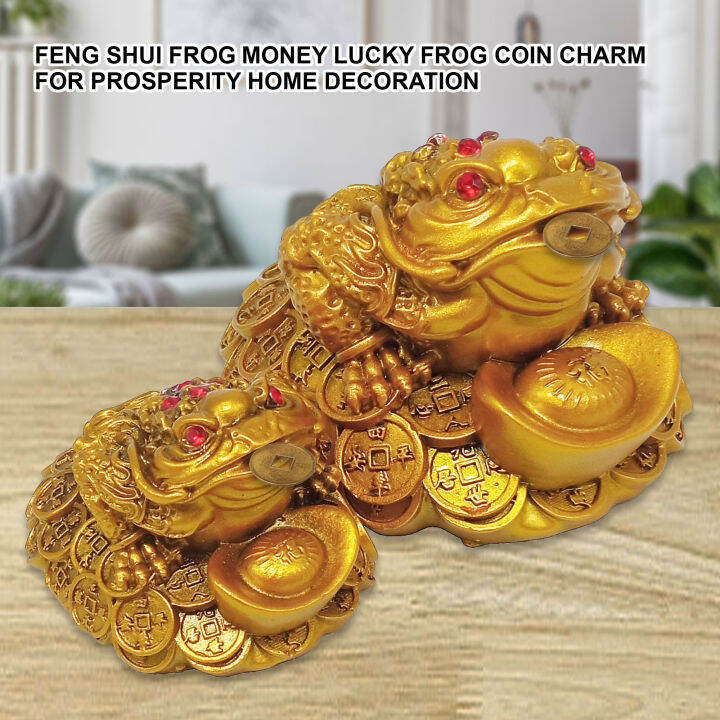 Fea Store Feng Shui Frog Money Lucky Three Legged Frog Coin Charm for ...